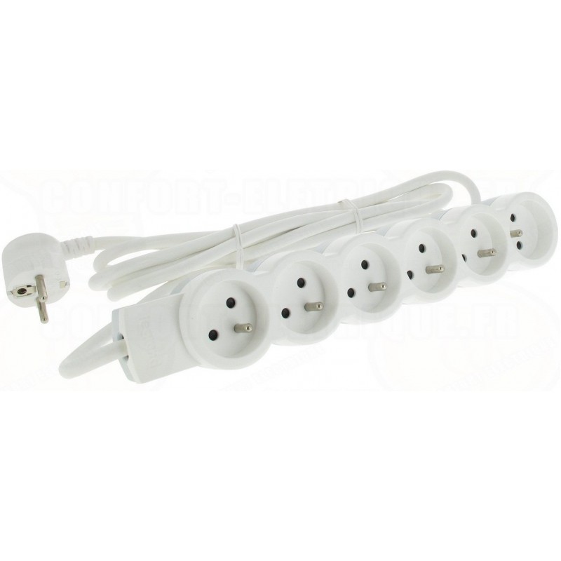 Rallonge Multiprises 6 x 2P + T cordon 3 m