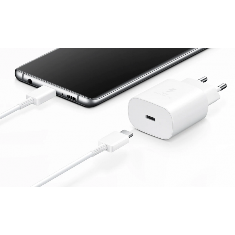 Chargeur SFC rapide Samsung USB Type-C / 25W / Blanc
