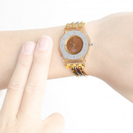 Montre Pour Femme Swatch TRI-GOLD L AGAIN SS08K101A