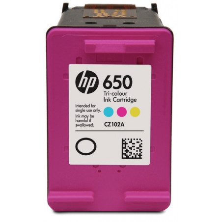HP 650 cartouche d'encre trois couleurs Advantage authentique CZ102AE