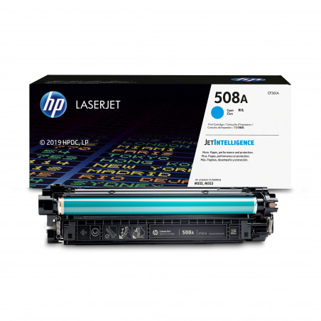 Cartouche de toner HP 508A LaserJet Cyan originale / 6 000 pages CF361A