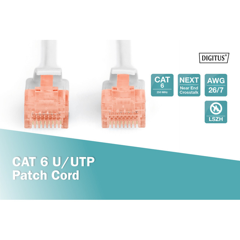 Câble Réseau CAT 6 U-UTP DIGITUS DK-1617-050 Gris / 3M