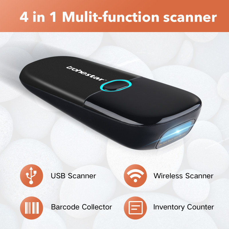 Lecteur de code à barres Bluetooth sans fil Trohestar N3-2D / Portable