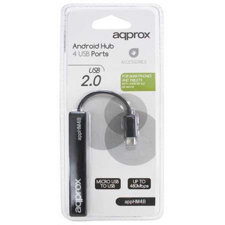 Hub USB 4 Ports Femelle Vers Micro USB pour Tablette et Smartphone