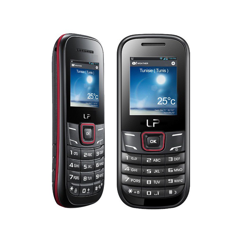 Téléphone Portable LP P10 / Double SIM / Noir & Rouge