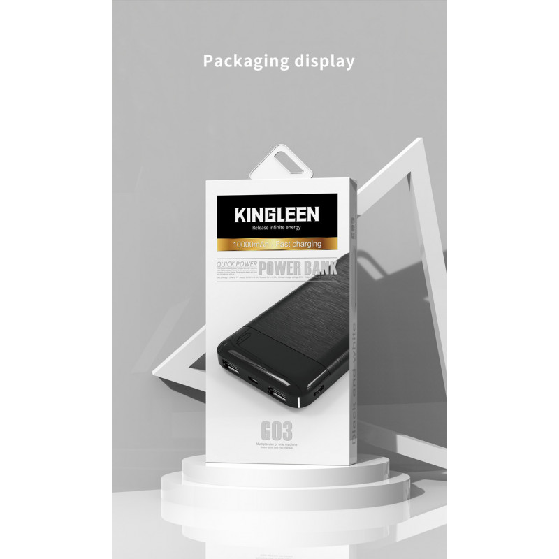 Power Bank Kingleen G03 / 10000 mAh / Noir