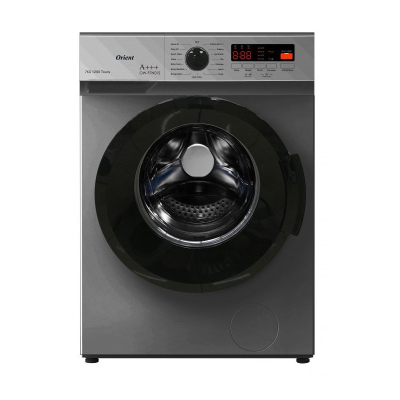 Machine à laver Automatique Frontale Orient OW-F7V03S / 7KG / Silver + Lessive Nadhif 3L Gratuit