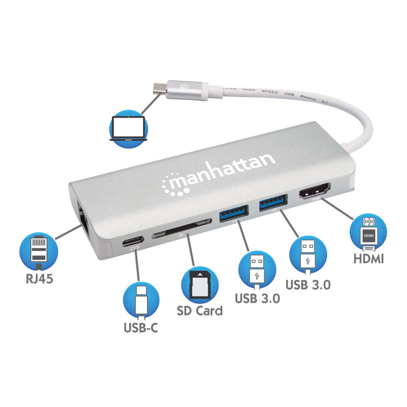 Adaptateur multi-ports USB-C SuperSpeed Manhattan