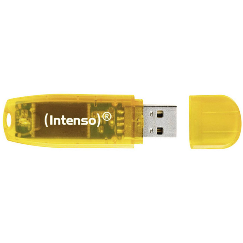 Clé USB Intenso Rainbow Line 64 Go / Transparent Jaune / USB 2.0