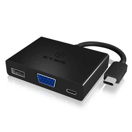 Station d’accueil ICY BOX IB-DK4032-CPD / USB TYPE C - VGA + USB 3.0 / Noir