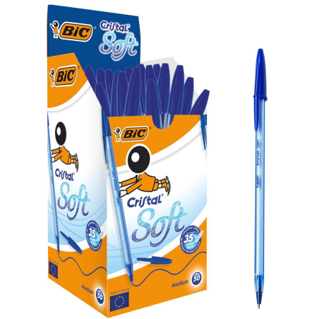 Boite de 50 Stylo Bic Cristal Soft / BLEU