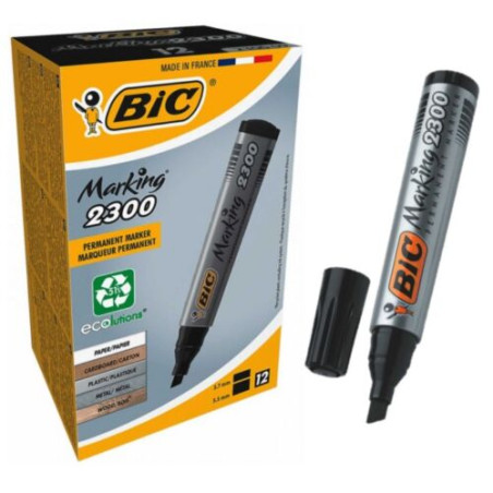 Pack de 12 marqueur permanent BIC 2300 / Noir