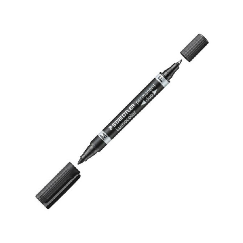 MARQUEUR PERMANENT STAEDTLER RECHARGABLE DOUBLE POINTE OGIVE /NOIR