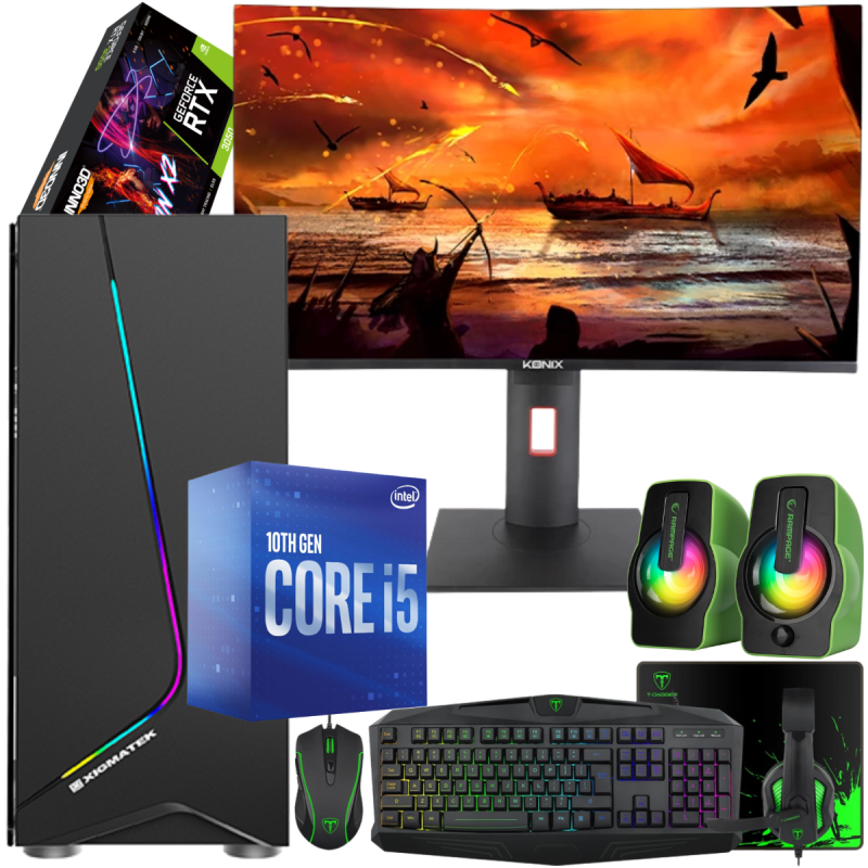 Setup Gamer Special Pc de Bureau Gaming / i5-10400F / RTX 3050 TWIN X2 8G / 16 Go Avec Écran ...
