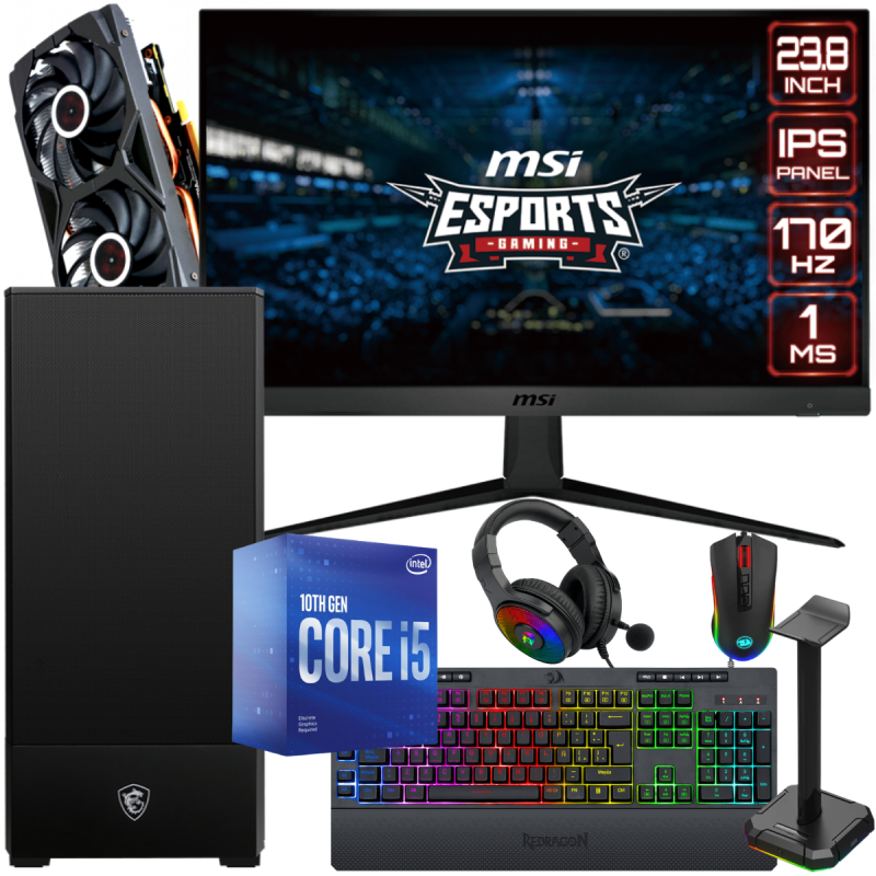 Setup Gamer Special Pc de Bureau Gaming i5-10400F / RTX 2060 SUPER Twin X2 OC / 16Go Avec Ecran ...
