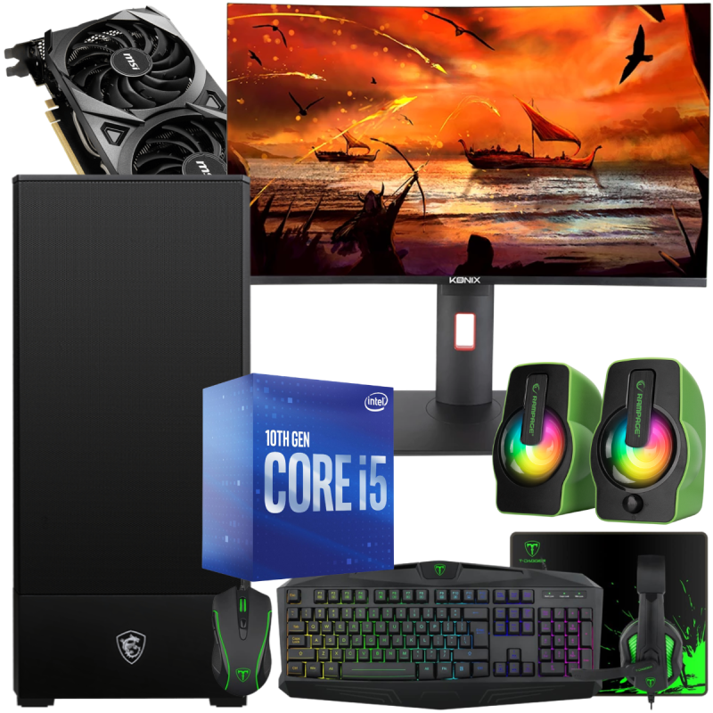 Setup Gamer Special Pc de Bureau Gaming / Intel Core i5-10400F / RTX 3060 Ti Ventus 2X OC 8G ...