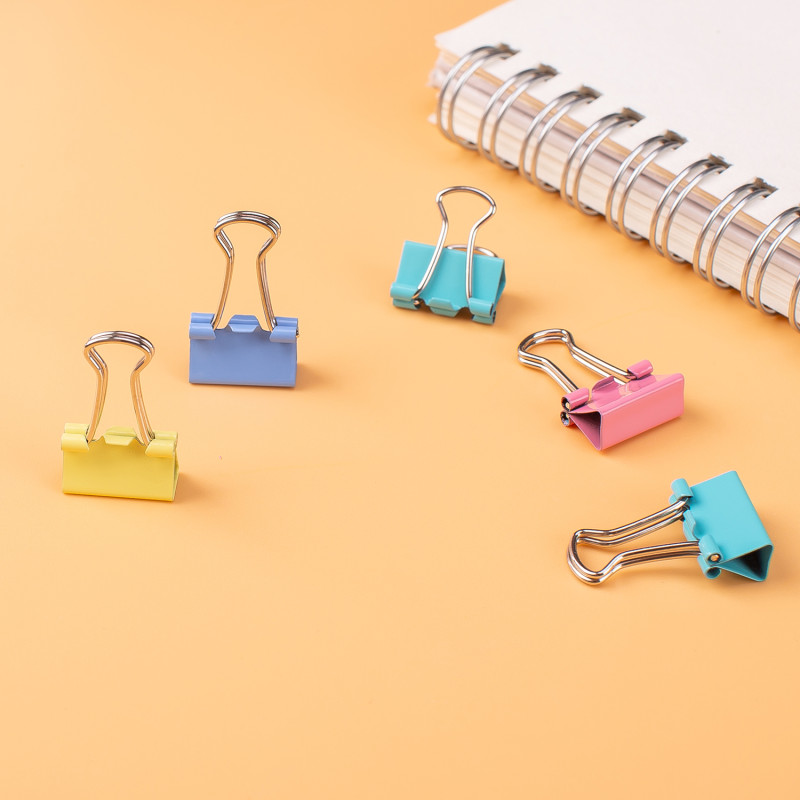 TUBE / 60 BINDER CLIP DELI / 15MM / COULEUR ASSORTIS