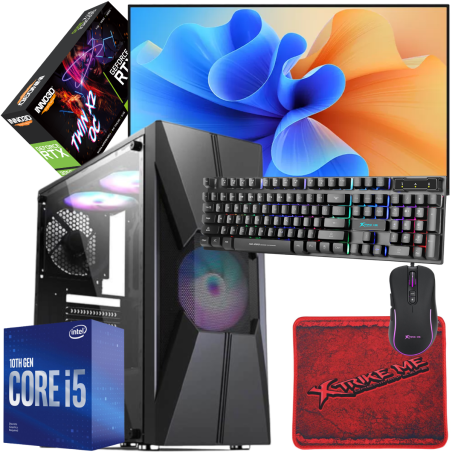 Setup Gamer Special Pc de Bureau Gaming / i5-10400F / RTX 3050 Twin X2 8G / 16 Go Avec Écran ...