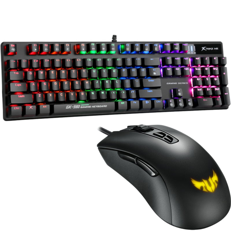 Pack Gaming Clavier Gaming Mécanique Xtrike Me GK-980 / QWERTY / Blue ...