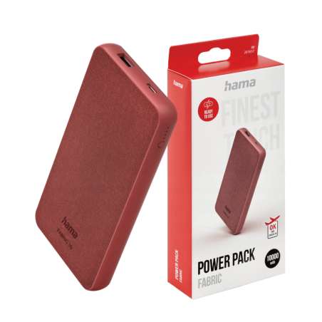 Hama Power Pack "Fabric 10" / 10000mAh / ROUGE