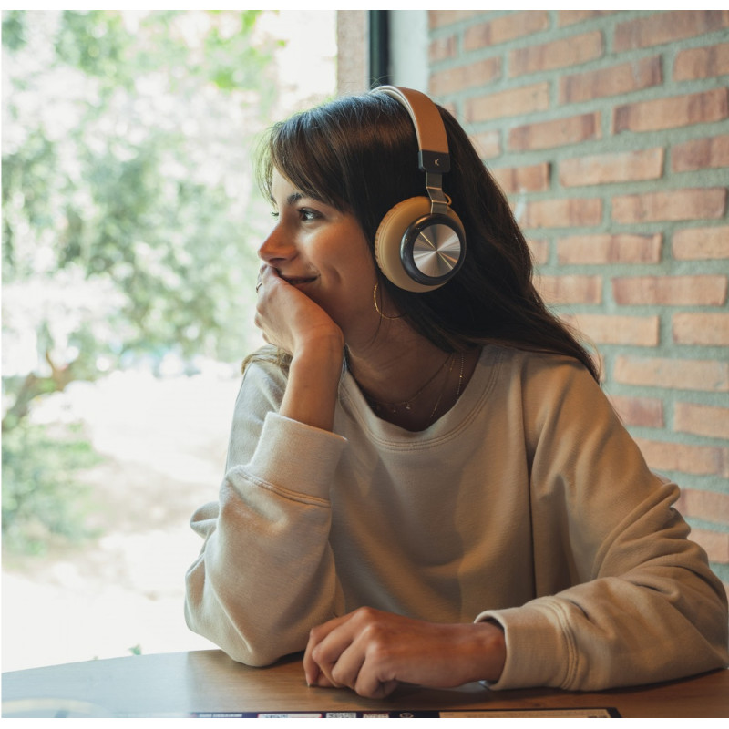 Casque Sans Fil Ksix Retro 2 BXAUHBT2M / Marron