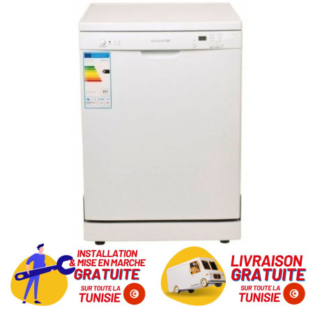 Lave-vaisselle DAEWOO DDW-M1211 60 cm / 12 Couverts / Blanc + Livraison + Installation et Mise ...