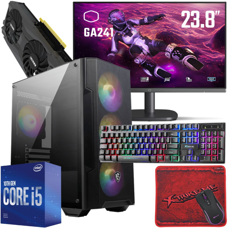 Setup Gamer Special Pc de Bureau Gaming / i5-10400F / RTX 3050 Twin X2 8G / 16 Go Avec Écran ...