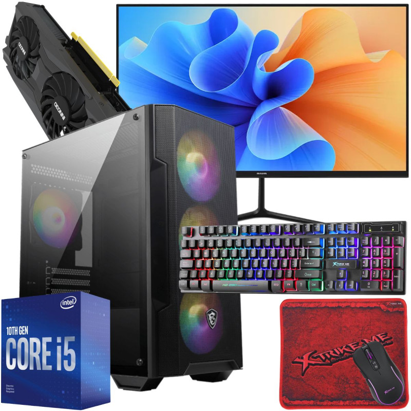 Setup Gamer Special Pc de Bureau Gaming / i5-10400F / RTX 3050 Twin X2 8G / 16 Go Avec Écran ...