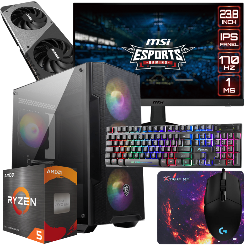 Setup Gamer Special Pc de Bureau Gaming / Ryzen 5 5600X / RTX 4060 Ti ...