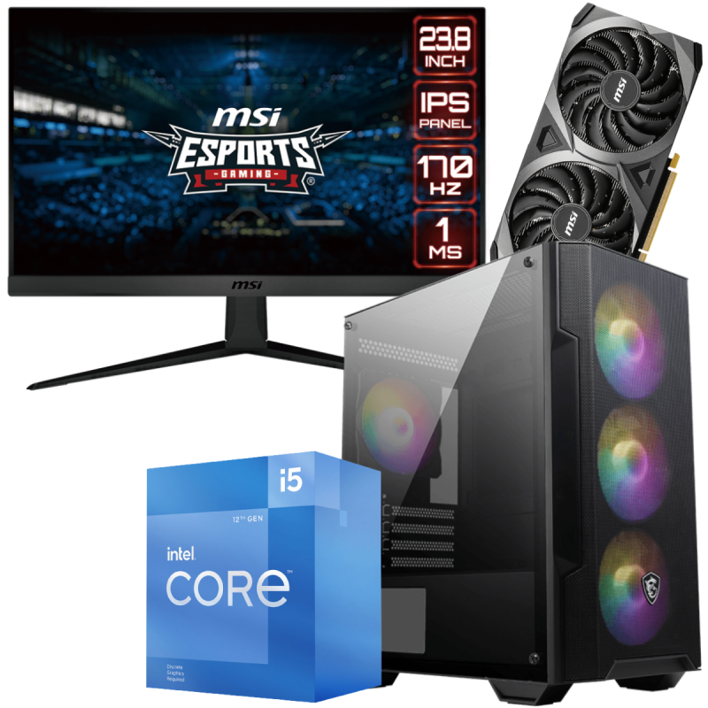 Setup Gamer FULL MSI Pc de Bureau Gaming / i5-12400F / RTX 3060 VENTUS ...