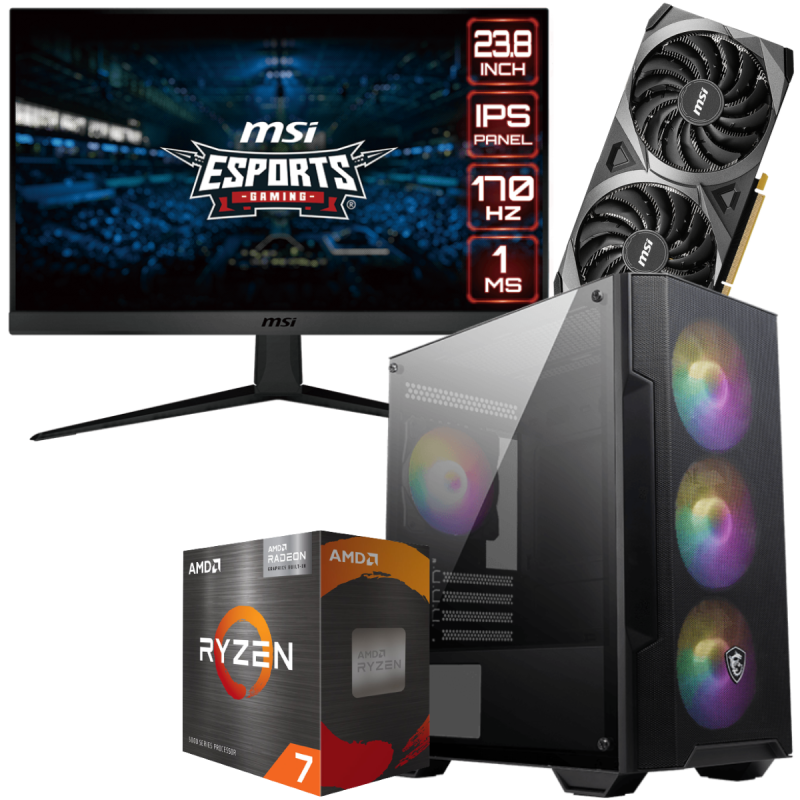Setup Gamer FULL MSI Pc de Bureau Gaming / Ryzen 7 5700G / RTX 3060 ...