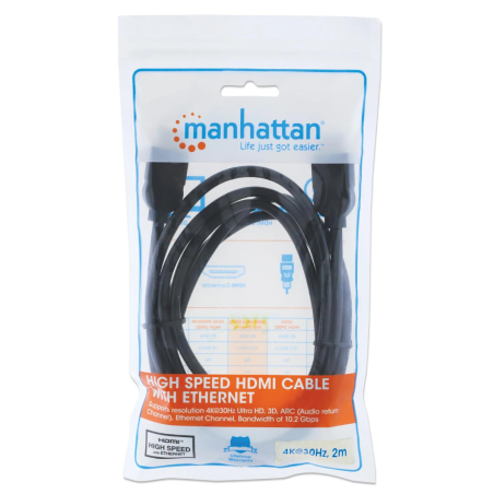 Câble HDMI Manhattan haut débit avec Ethernet 4K