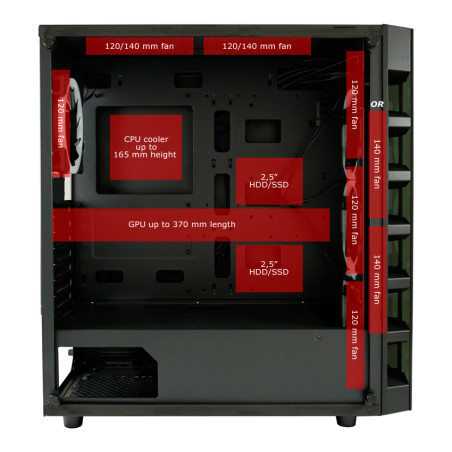 Boîtier Gamer LC-POWER Gaming 709B Solar_System_X / ATX Midi-Tour / Noir