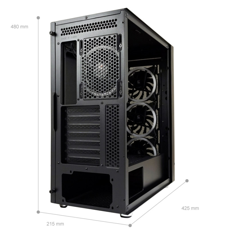 Boîtier Gamer LC-POWER Gaming 802B Black_Wanderer_X ATX Midi-Tour / Noir