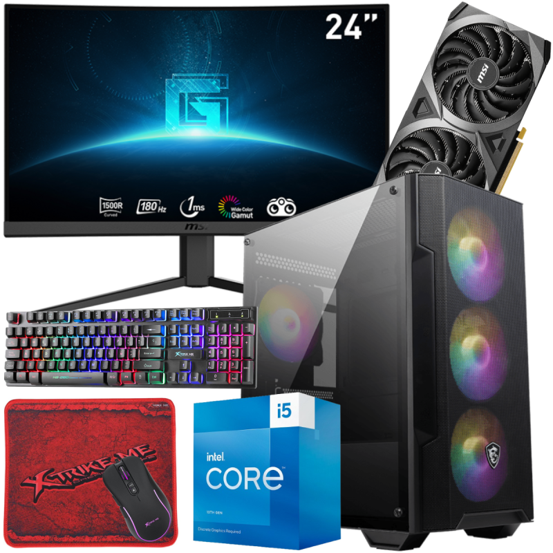 Setup Gamer Special Pc de Bureau Gaming / i5-13400F / RTX 3060 12G / 16 Go Avec Écran Incurvé ...