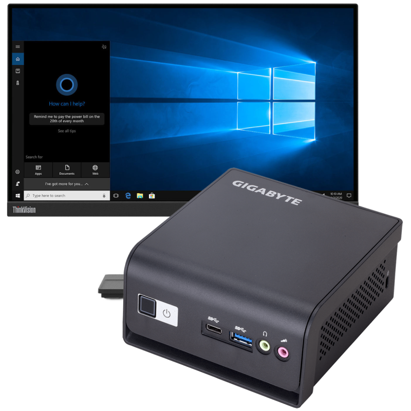 Mini Pc GIGABYTE BRIX N4000 / 4 Go / 128 Go SSD / Avec Écran Lenovo ...