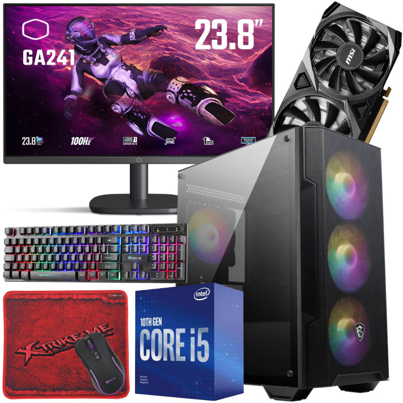 Setup Gamer Special Pc de Bureau Gaming / i5-10400F / RTX 3050 8G / 16 Go Avec Écran Cooler ...