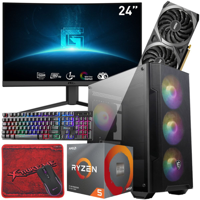 Setup Gamer FULL MSI Pc de Bureau Gaming / Ryzen 5 3600 / RTX 3060 12G ...
