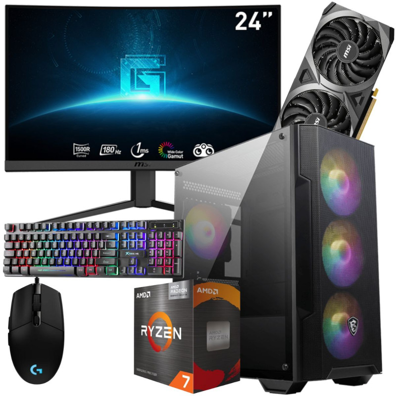 Setup Gamer FULL MSI Pc de Bureau Gaming / Ryzen 7 5700G / RTX 3060 12G ...
