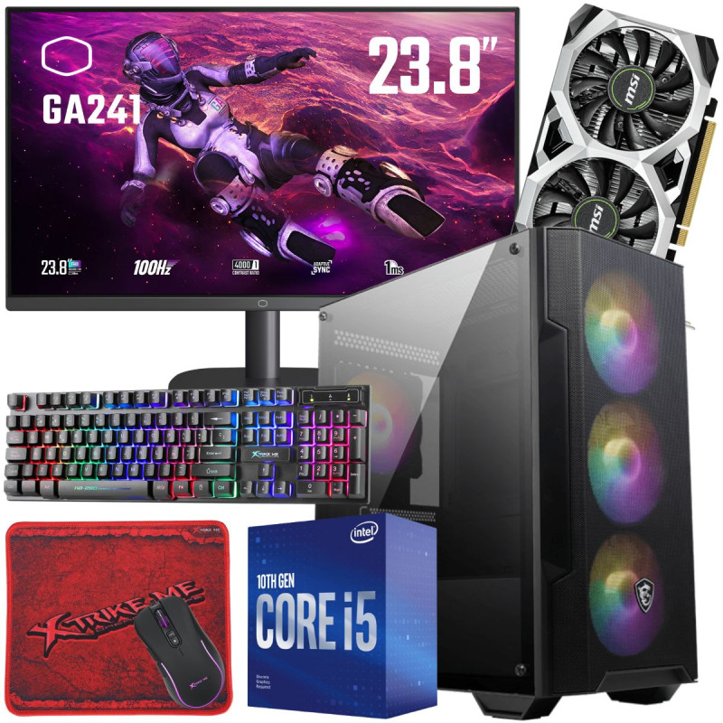 Setup Gamer SPECIAL Pc de Bureau Gaming / i5-10400F / GTX 1650 4G / 16 Go Avec Écran Cooler ...