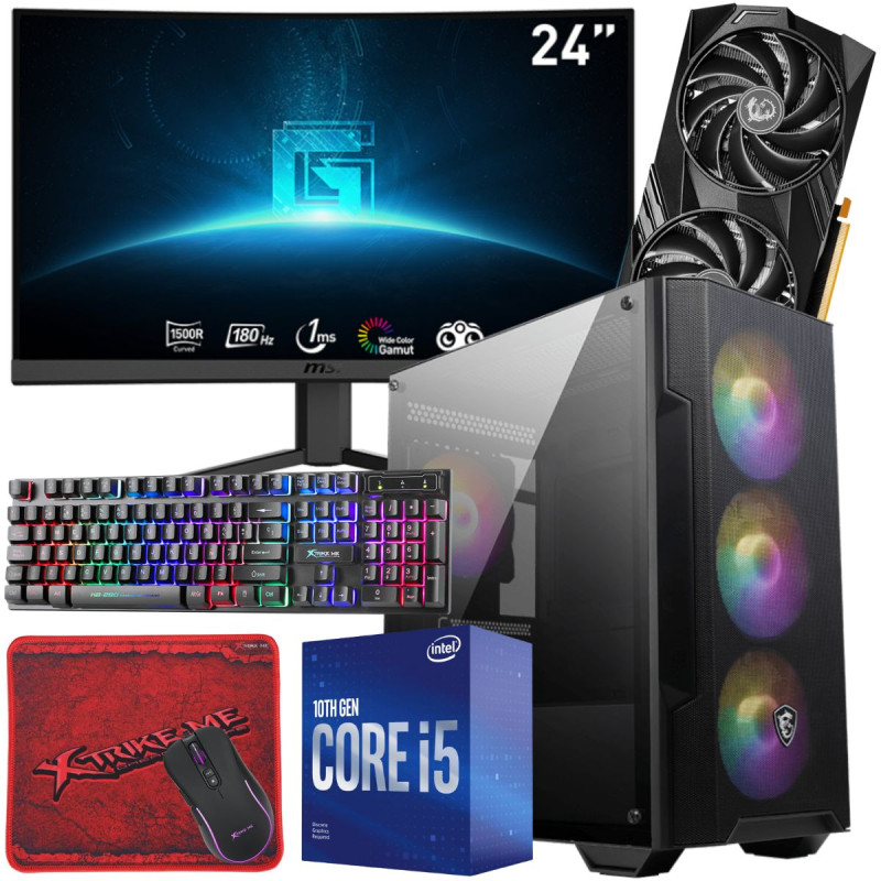 Setup Gamer MSI Pc de Bureau Gaming / i5-10400F / RTX 4060 8G / 16 Go ...