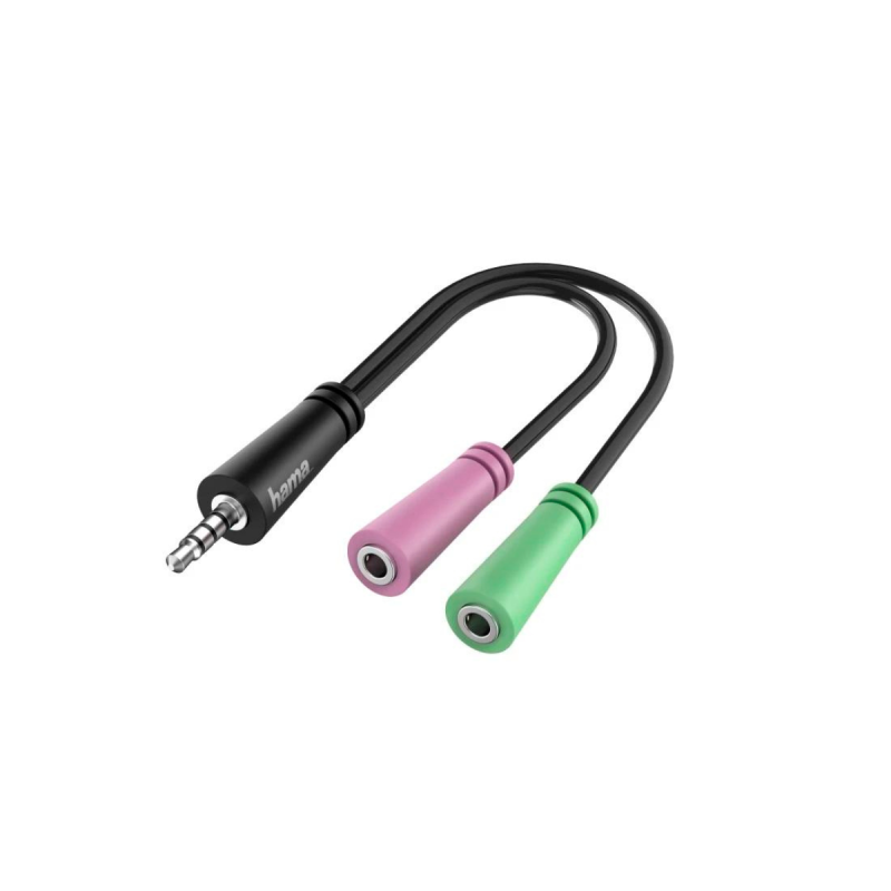 Adaptateur Hama audio jack mâle 3.5 mm Vers 2x micro jack 3.5 mm