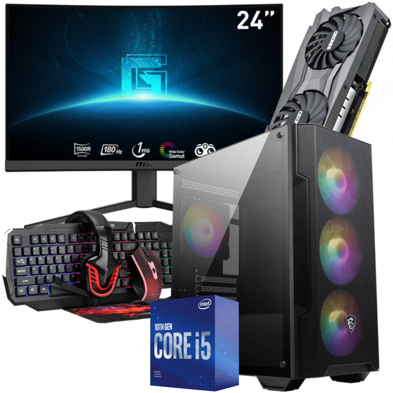 Setup Gamer SPECIAL Pc de Bureau Gaming / i5-10400F / RTX 3060 12G / 32 Go Avec Écran Incurvé ...