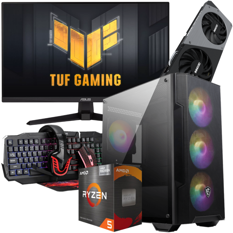 Setup Gamer TUNISIANET Pc de Bureau Gaming / Ryzen 5 5600X / RTX 4060 ...