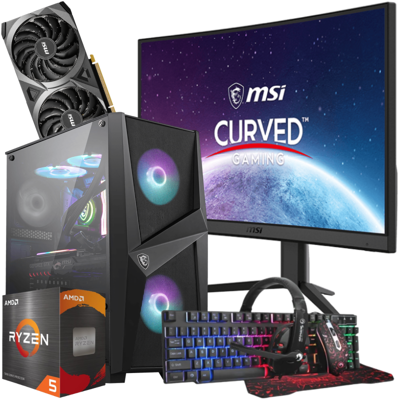Setup Gamer Full MSI Pc de Bureau Gaming / Ryzen 5 5600X / RTX 3060 12G ...