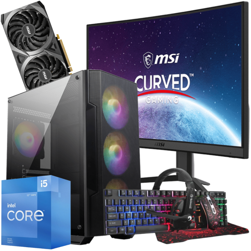Setup Gamer Full MSI Pc de Bureau Gaming / i5-12400F / RTX 3060 12G ...