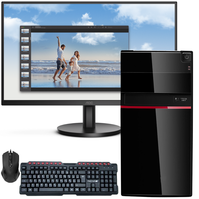 Setup TNT Pc de Bureau TUNISIANET / Intel Celeron G6900 / 8 Go / Avec Écran AOC 21.5" Full HD VA ...