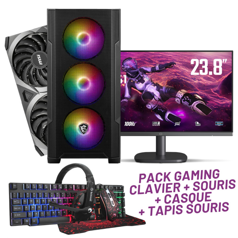Setup Gamer Full MSI Pc de Bureau Gaming / Ryzen 5 3600 / RTX 3060 12G ...
