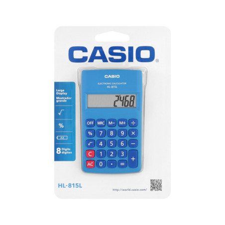 CALCULATRICE DE POCHE CASIO HL-815L-BU / BLEU
