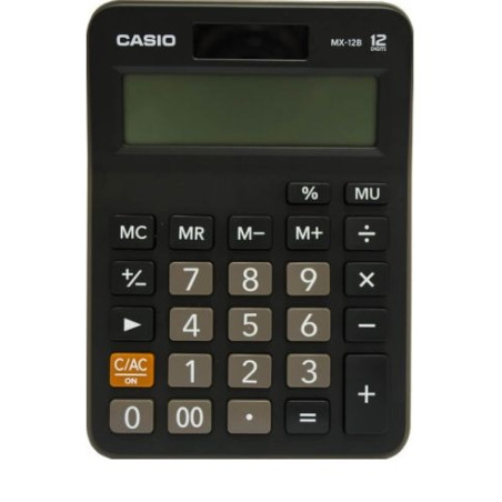 CALCULATRICE CASIO MX-12B / Pile et Solaire / 12 CHIFFRES / NOIR